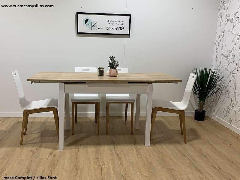 Mesa extensible cocina con cajón moderna y barata