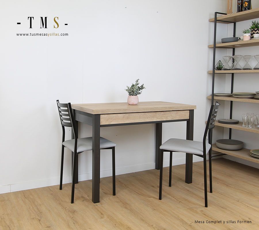 Mesa extensible cocina con cajón moderna y barata