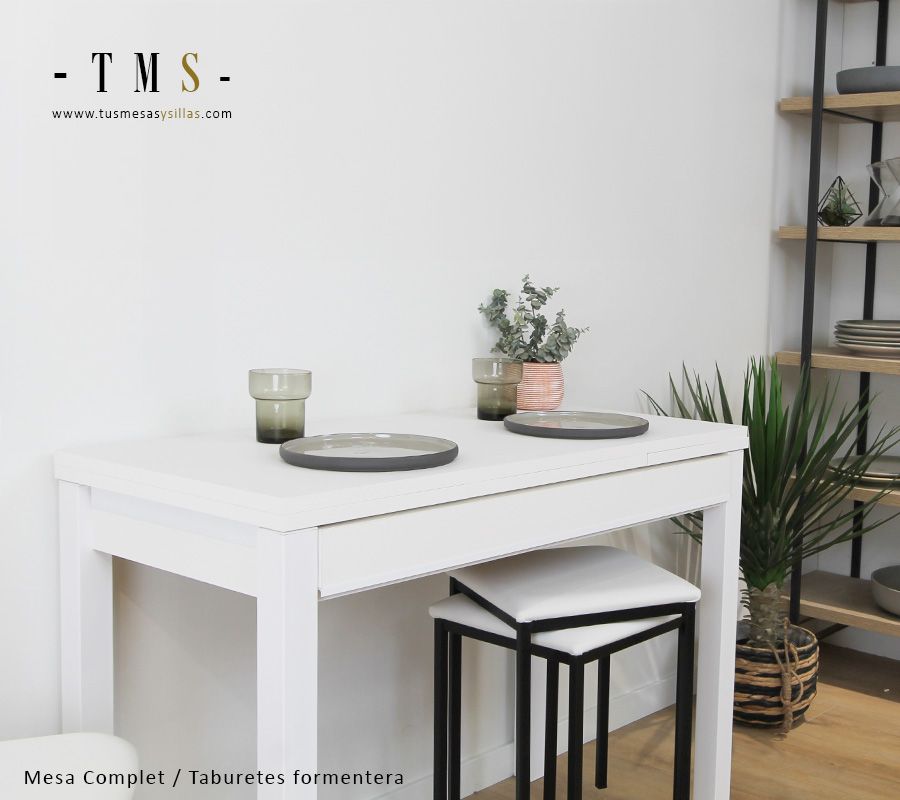 Mesa extensible cocina con cajón moderna y barata
