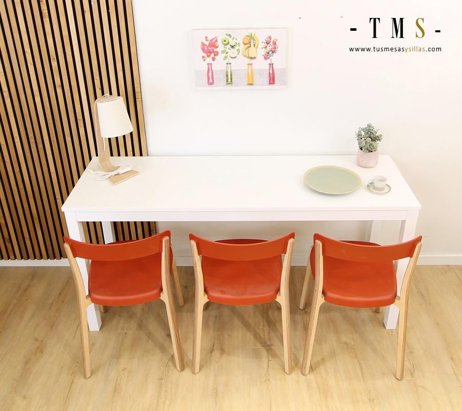 Mesa larga y estrecha para cocina o mesas pegadas a pared para 2 - 3 ...
