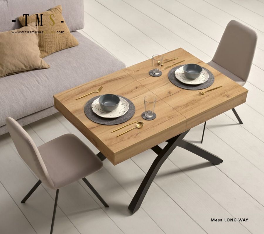 Mesa Long Way de Pemi: elevable, extensible y personalizable